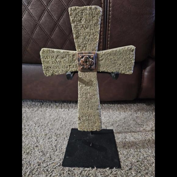 Other | Heavy Plaster Cross And Cross Stand | Poshmark
